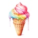 Watercolor Dessert Clipart, 10 Rainbow Ice Cream Clipart, Unicorn Cake ...