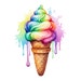 Watercolor Dessert Clipart, 10 Rainbow Ice Cream Clipart, Unicorn Cake ...