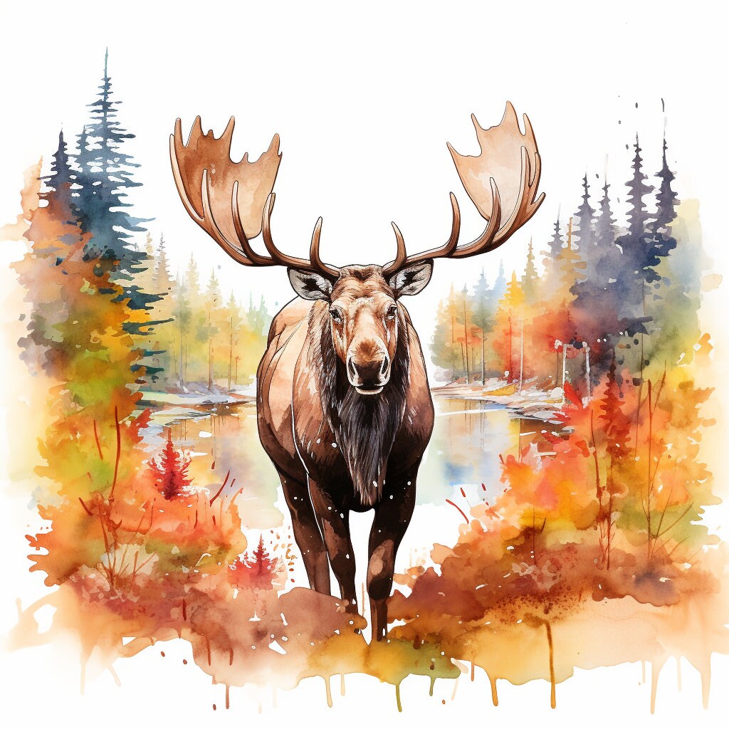 Moose Clipart, 12 High Quality Jpgs, Nursery Art, Digital Download Card ...