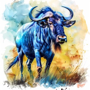 12 Blue Wildebeest Clipart, High Quality Jpgs, Instant Digital Download ...