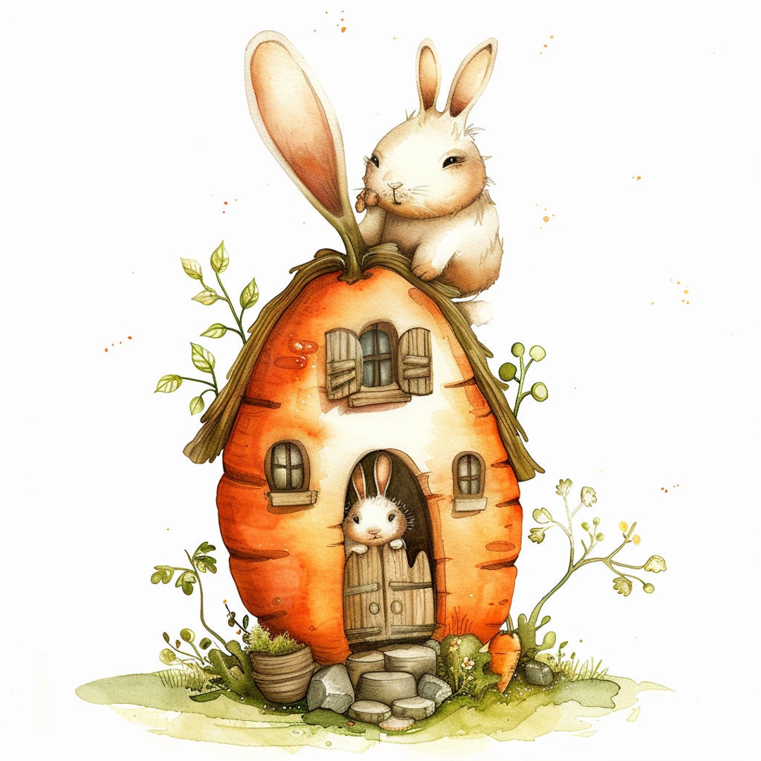 12 Bunny House Clipart High Quality Pngs, Digital Planners, Junk ...