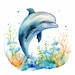 12 Watercolor Dolphins Clipart Bundle, Digital Download, Digital Paper ...