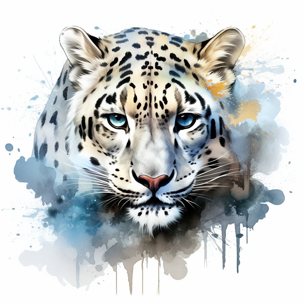 Snow Leopard Clipart, 12 High Quality PNG, Nursery Art, Instant Digital ...