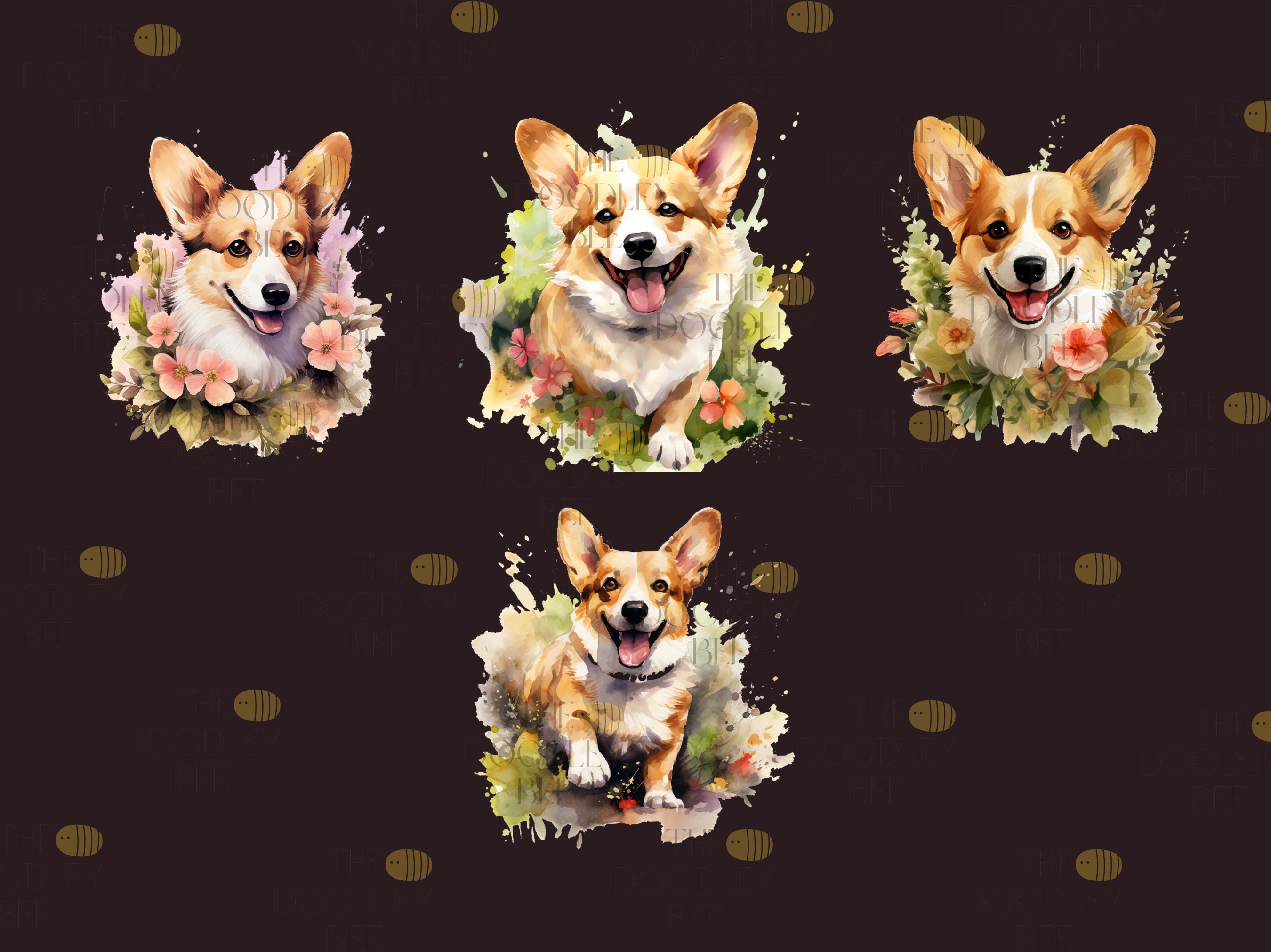 Watercolor Corgi Clipart Cute Puppy Corgi Bundle House Pet - Etsy