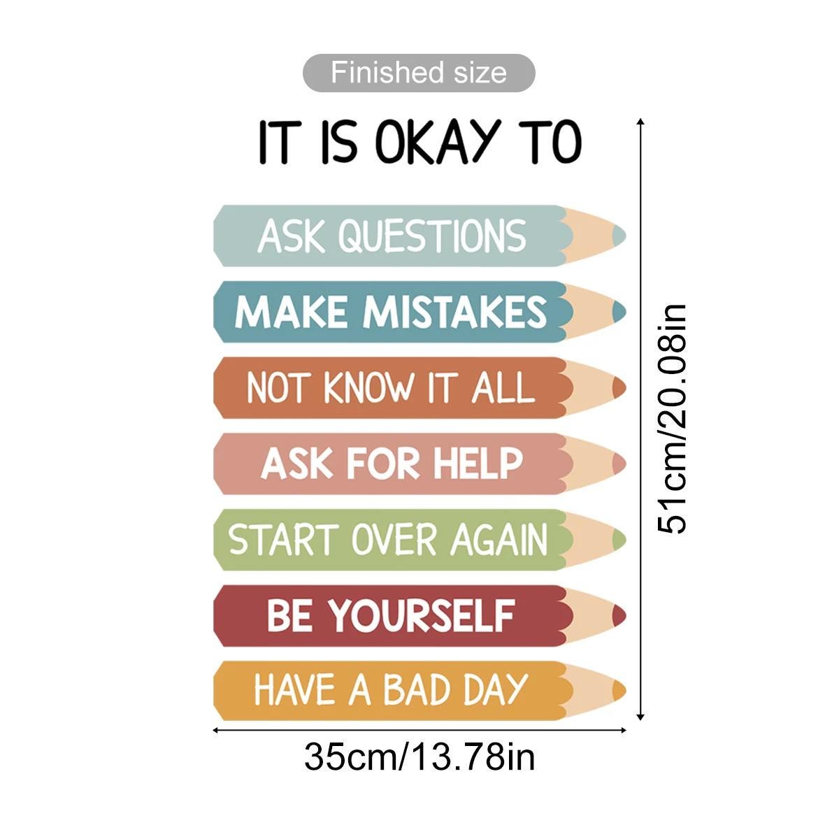 Positive Affirmation Wall Decals – Inspirational Educational Stickers ...