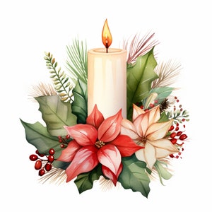 Christmas Candle Clipart 16 High Quality Pngs, Merry Christmas, Digital ...