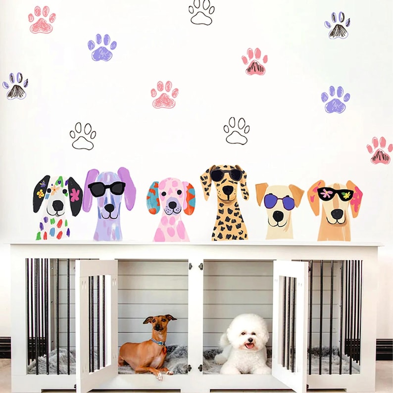 Cool Dogs in Sunglasses Wall Sticker – Funny Pet-themed Vinyl Decal for ...