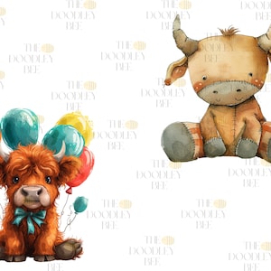 Cute Baby Cow Watercolor Clipart, Digital Download Nursery Wall Art ...