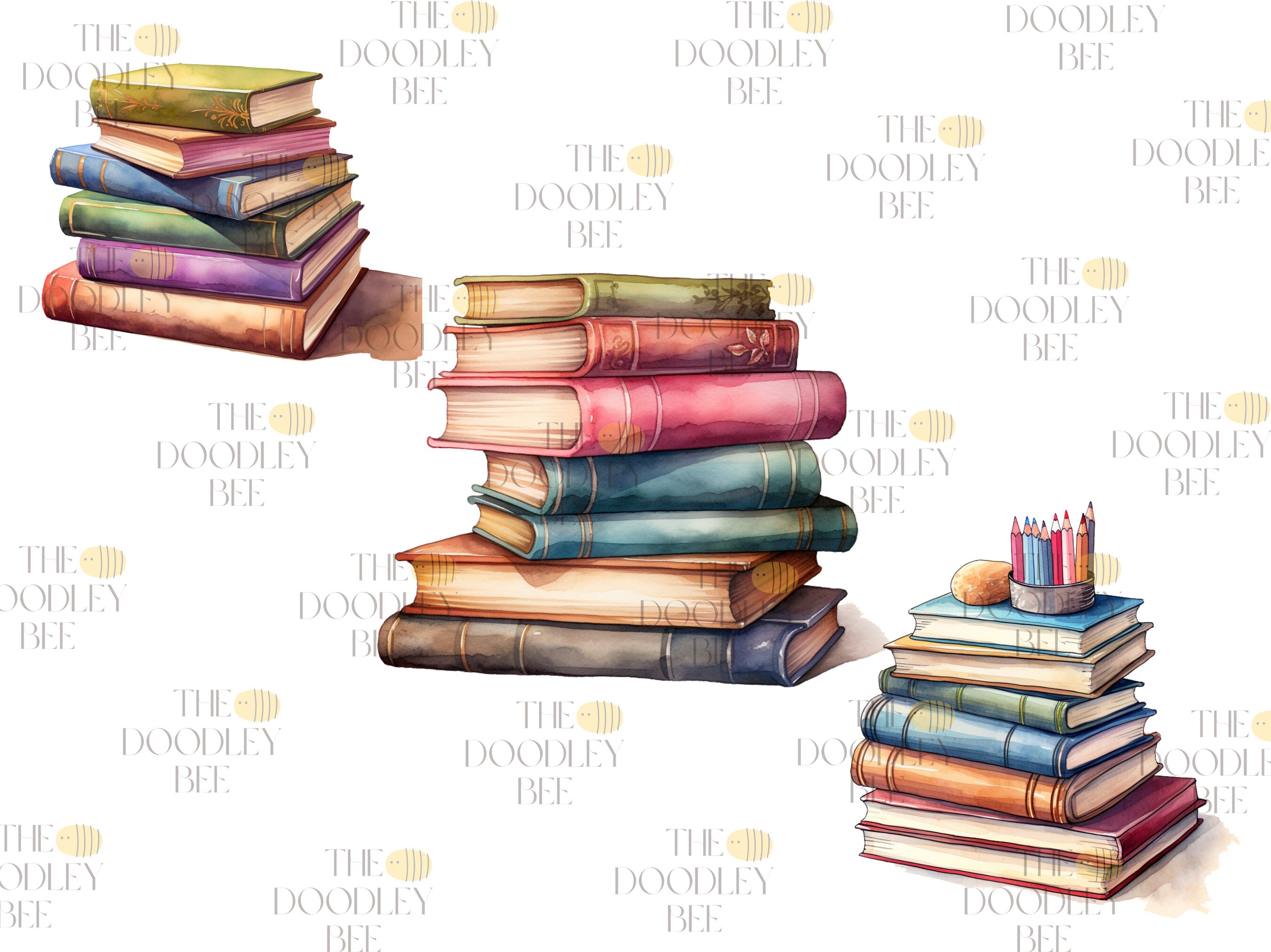 Stack of Books Clipart 12 High Quality Pngs Nursery Art - Etsy