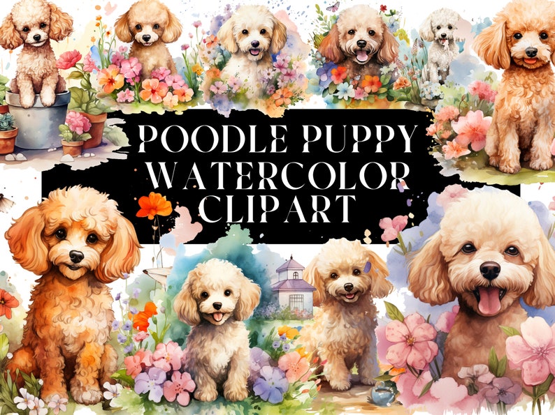 128 Dogs Clipart PNG Watercolor Puppy Clipart Bundle Pet - Etsy