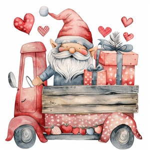 12 Christmas Gnome and Truck Clipart Bundle, Christmas Clipart, Winter ...