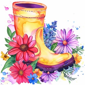 12 Garden Boots Clipart Bundle, Hello Spring Png Designs, Garden ...
