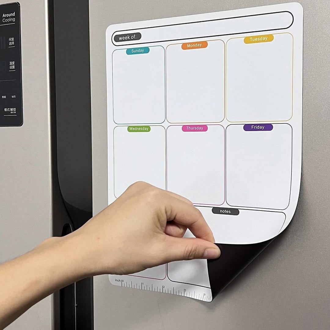 Erasable Weekly Schedule Calendar – Magnetic Whiteboard Fridge Sticker ...