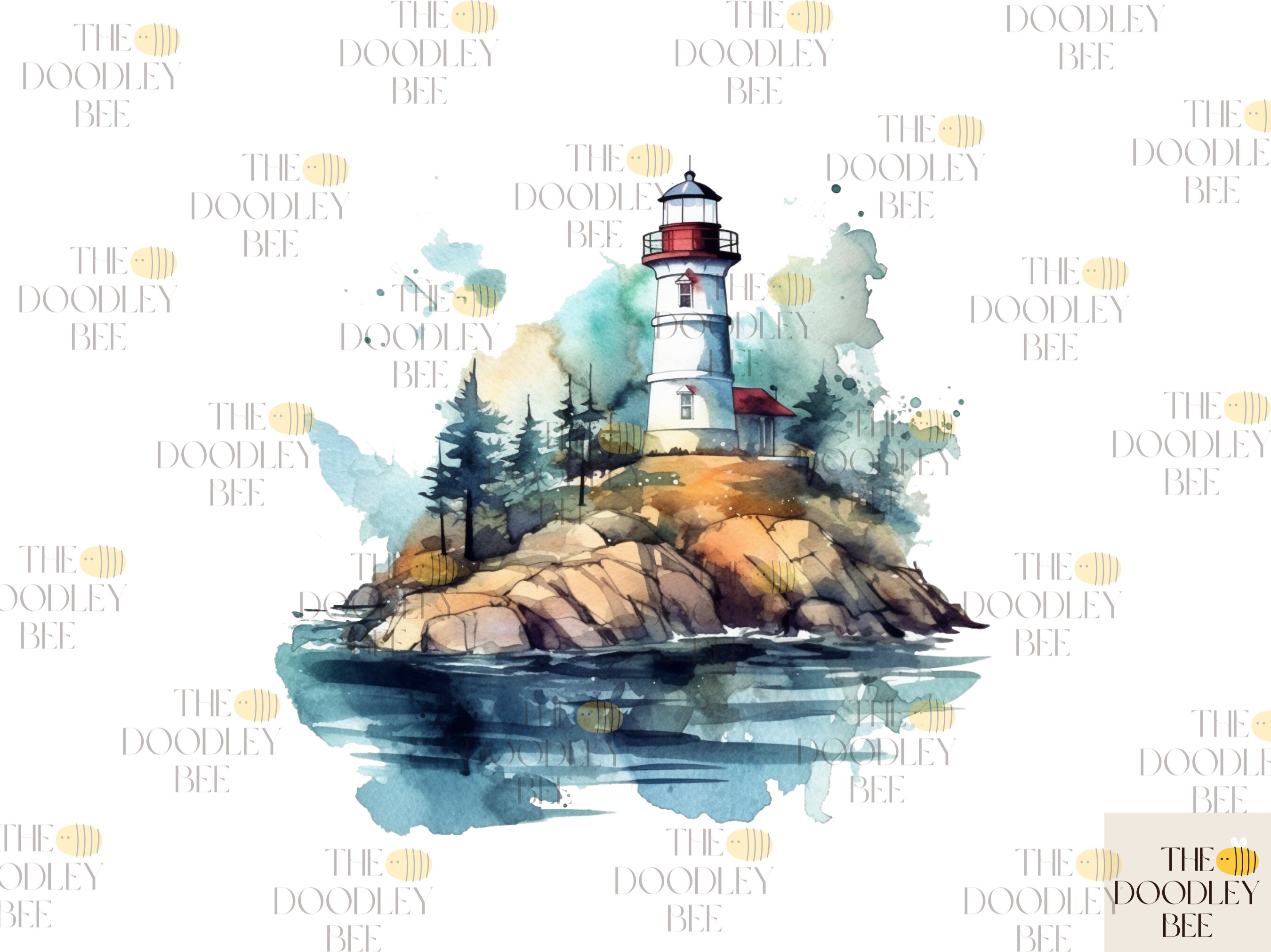 Watercolor Lighthouse Clipart, Clipart Bundle, Commercial Use, Digital ...