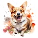 Watercolor Corgi Clipart, Cute Puppy Corgi Bundle, House Pet Animal ...