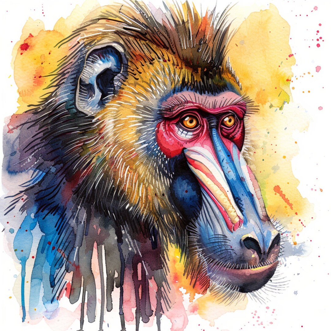 12 Mandrill Clipart, High Quality Pngs Transparent Background, Digital ...