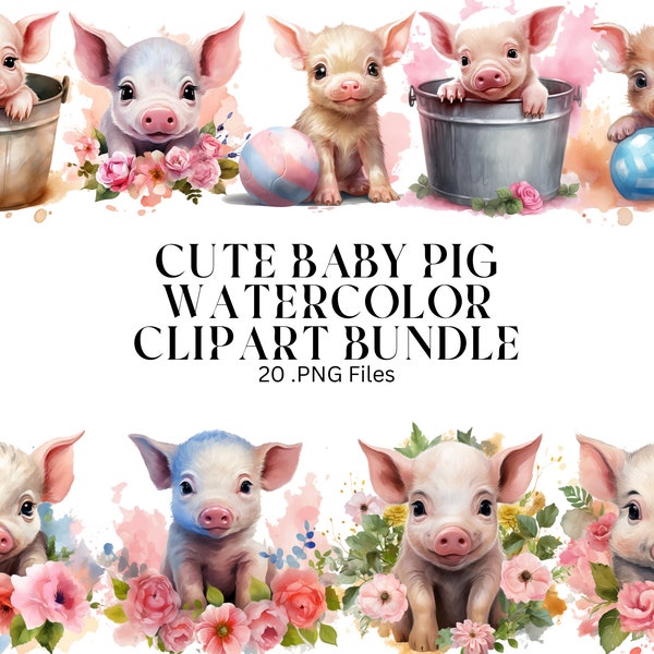 Pig Watercolor - Etsy