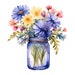 High Quality, Mason Jar Flowers Clipart PNG Digital Download Great for ...