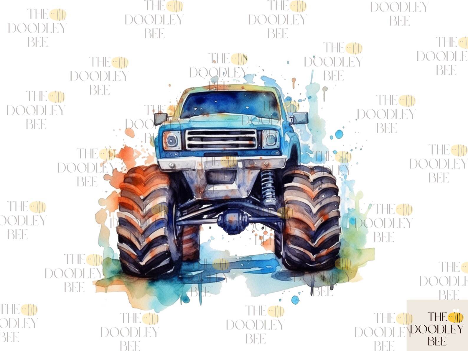 22 Monster Truck Watercolor Clipart Bundle for Commercial Use - Etsy