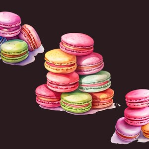 Watercolor Macaroons Clipart, Food Illustration Clipart Bundle, Cute ...