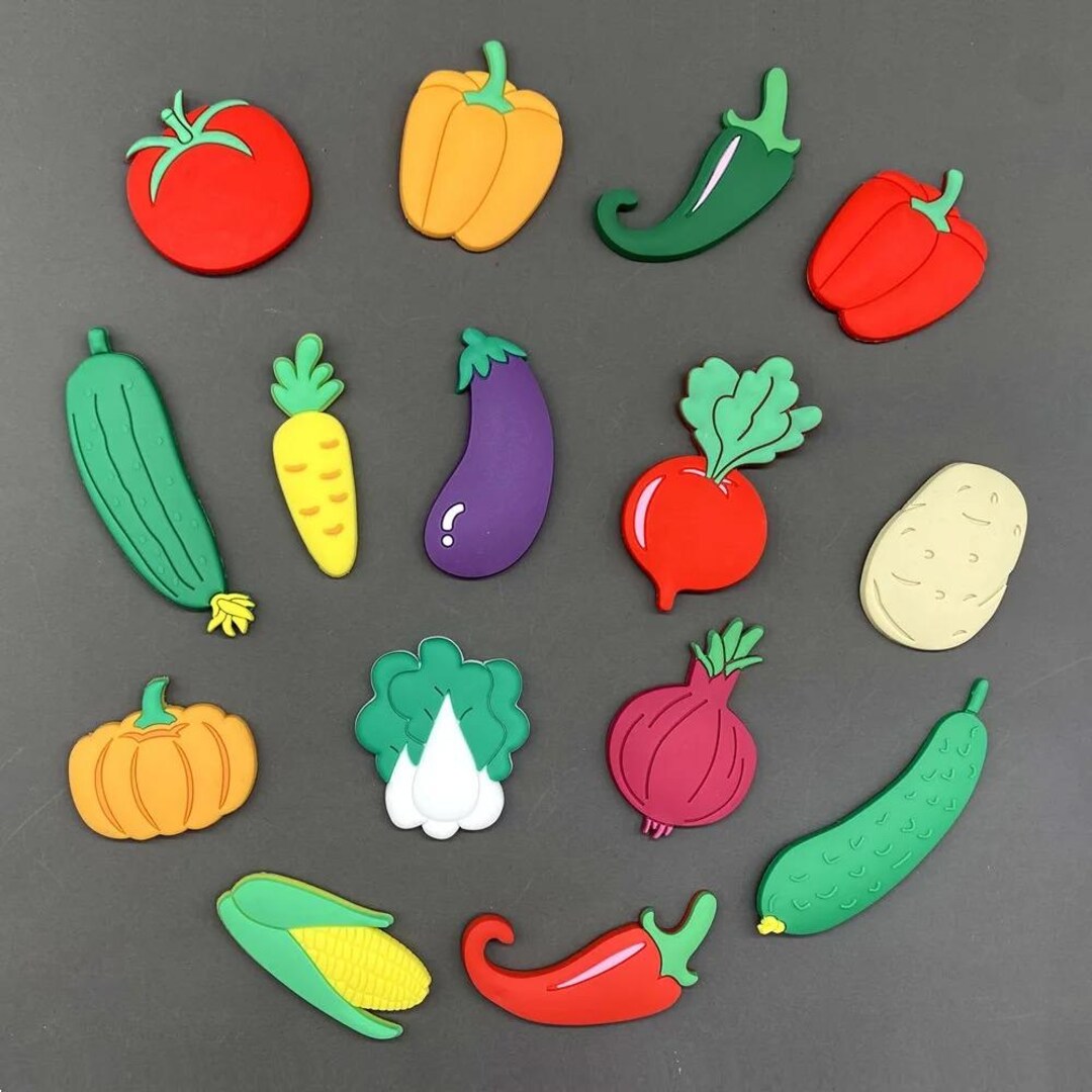 Cartoon Vegetable Fridge Magnets for Kids | Cute Veggie Magnets ...