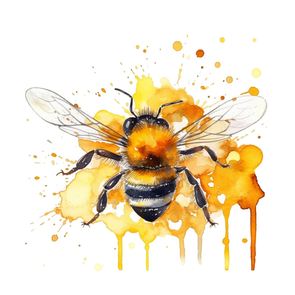 27 Watercolor Bee Themes Clipart Bundle for Commercial Use - Etsy