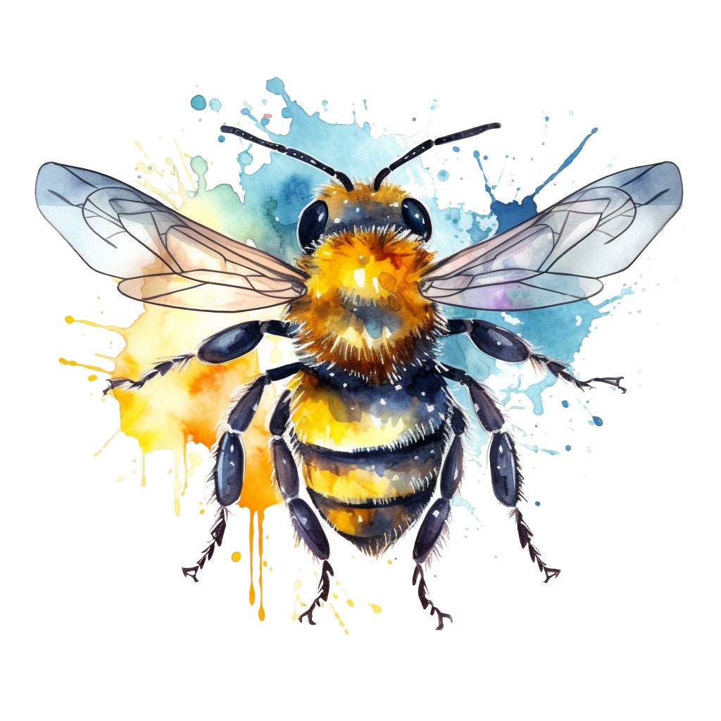 27 Watercolor Bee Themes Clipart Bundle for Commercial Use - Etsy