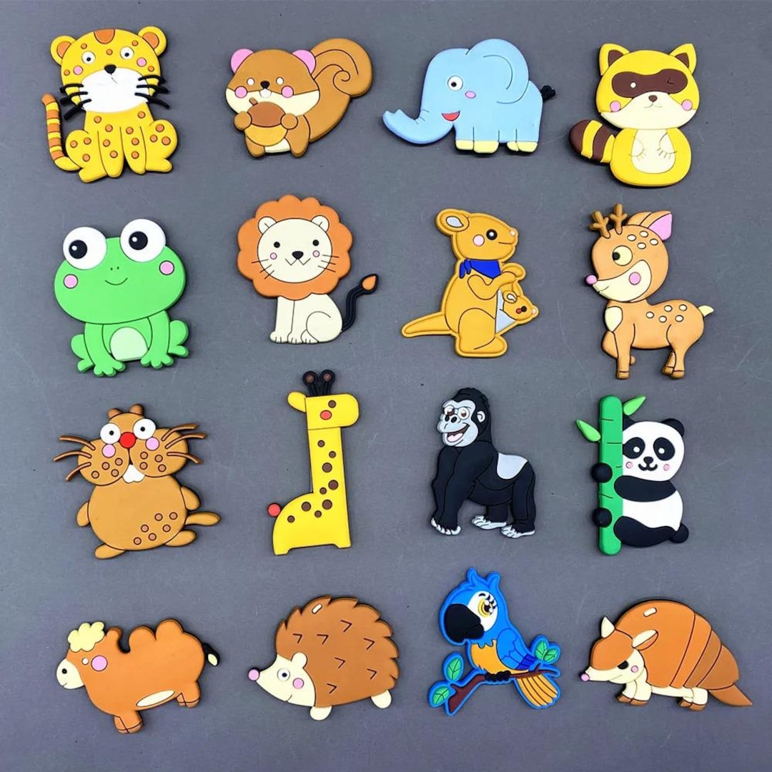 Cartoon Animal Fridge Magnets for Kids | Cute Wildlife Magnets ...