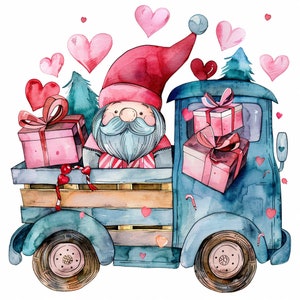 12 Christmas Gnome and Truck Clipart Bundle, Christmas Clipart, Winter ...