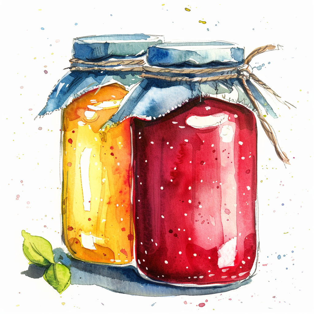 Watercolor Jam Jar Clipart, 12 High Quality Pngs, Art, Instant Digital ...