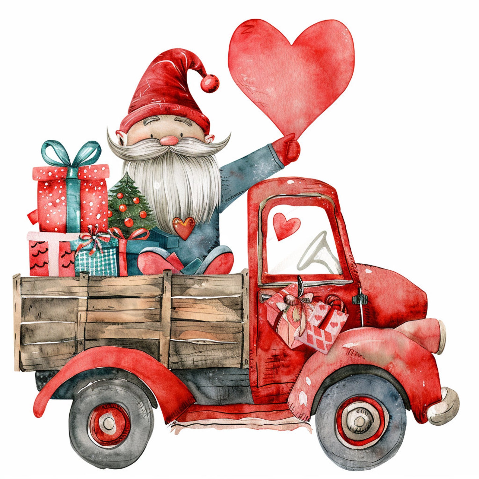 12 Christmas Gnome and Truck Clipart Bundle, Christmas Clipart, Winter ...