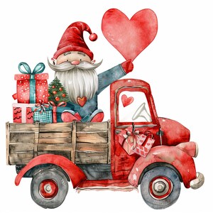 12 Christmas Gnome and Truck Clipart Bundle, Christmas Clipart, Winter ...