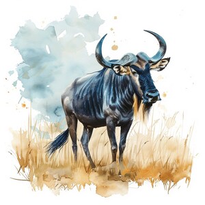 12 Blue Wildebeest Clipart, High Quality Jpgs, Instant Digital Download ...