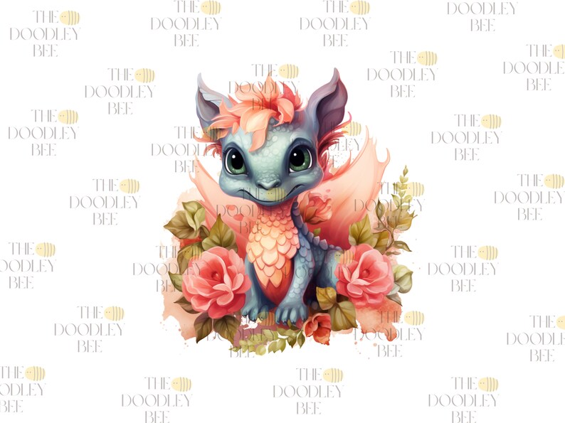 Watercolor Baby Dragon Clipart, Fairy Tale Clipart Bundle, Beautiful ...