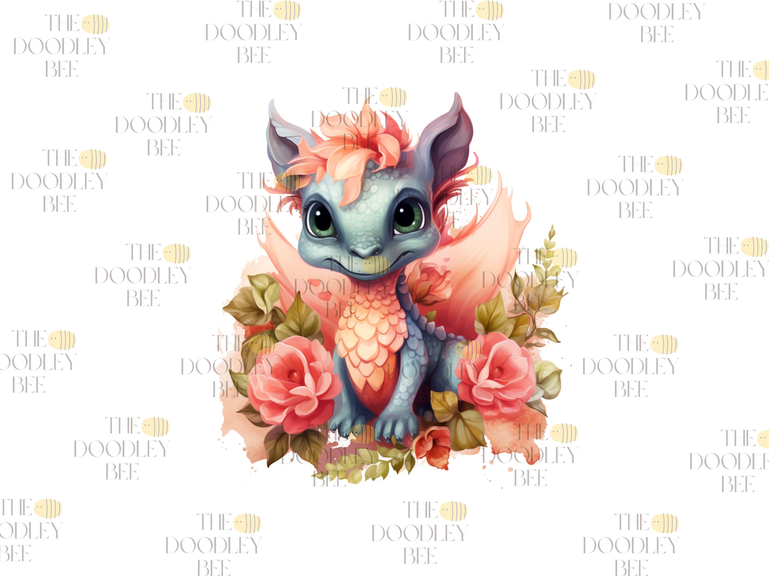 Watercolor Baby Dragon Clipart, Fairy Tale Clipart Bundle, Beautiful ...