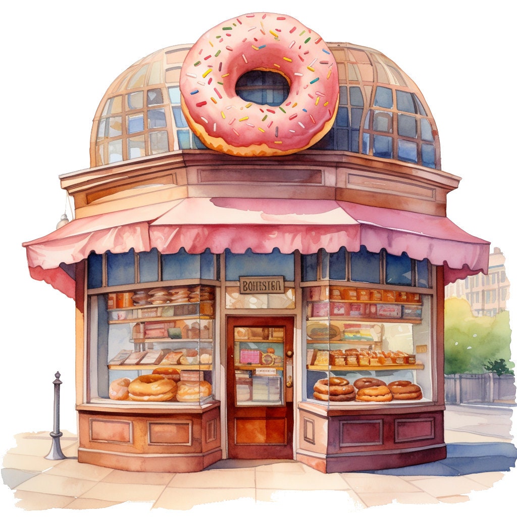 Watercolor Donut Bakery Clipart Bakery Shop 10 Clipart - Etsy