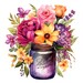 High Quality, Mason Jar Flowers Clipart PNG Digital Download Great for ...