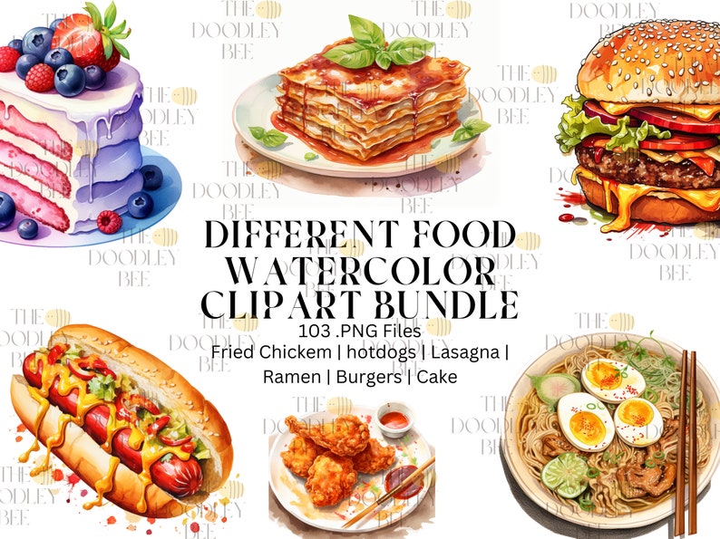 Fast Food Clipart Bundle Transparent PNG Digital Download - Etsy