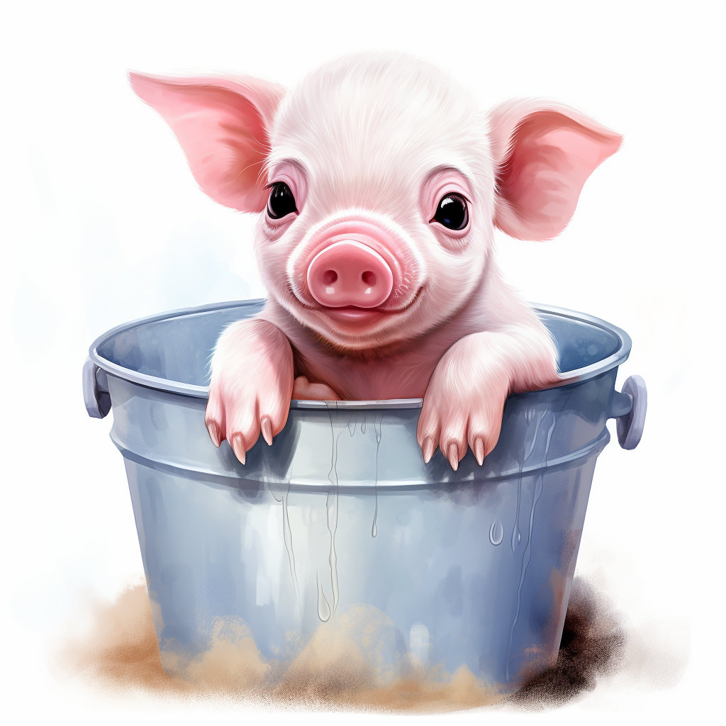 24 Baby Pig Watercolor Clipart PNG Bundle , Commercial Use, Digital ...