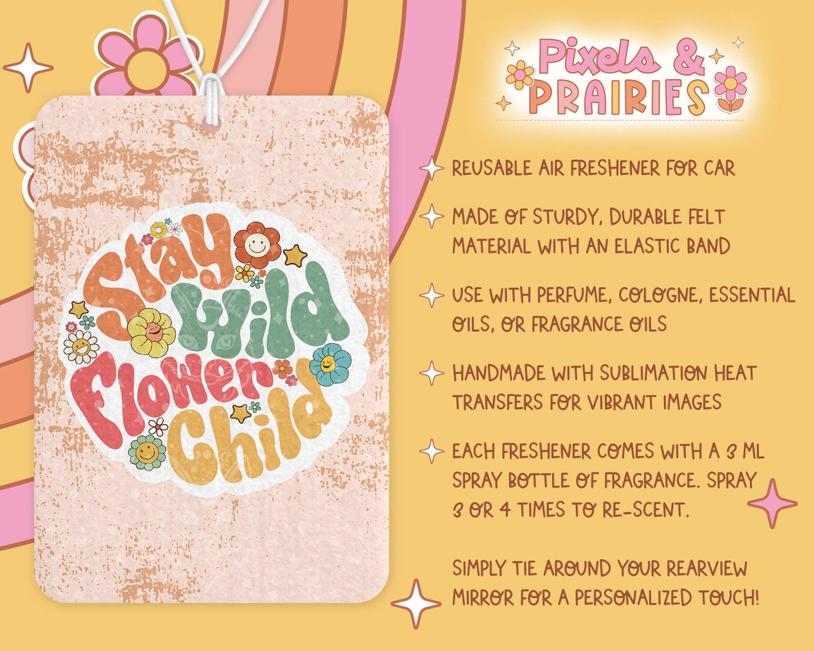 Retro Felt Freshie, Funny Boho Air Freshener, Hippie Car Accessories ...