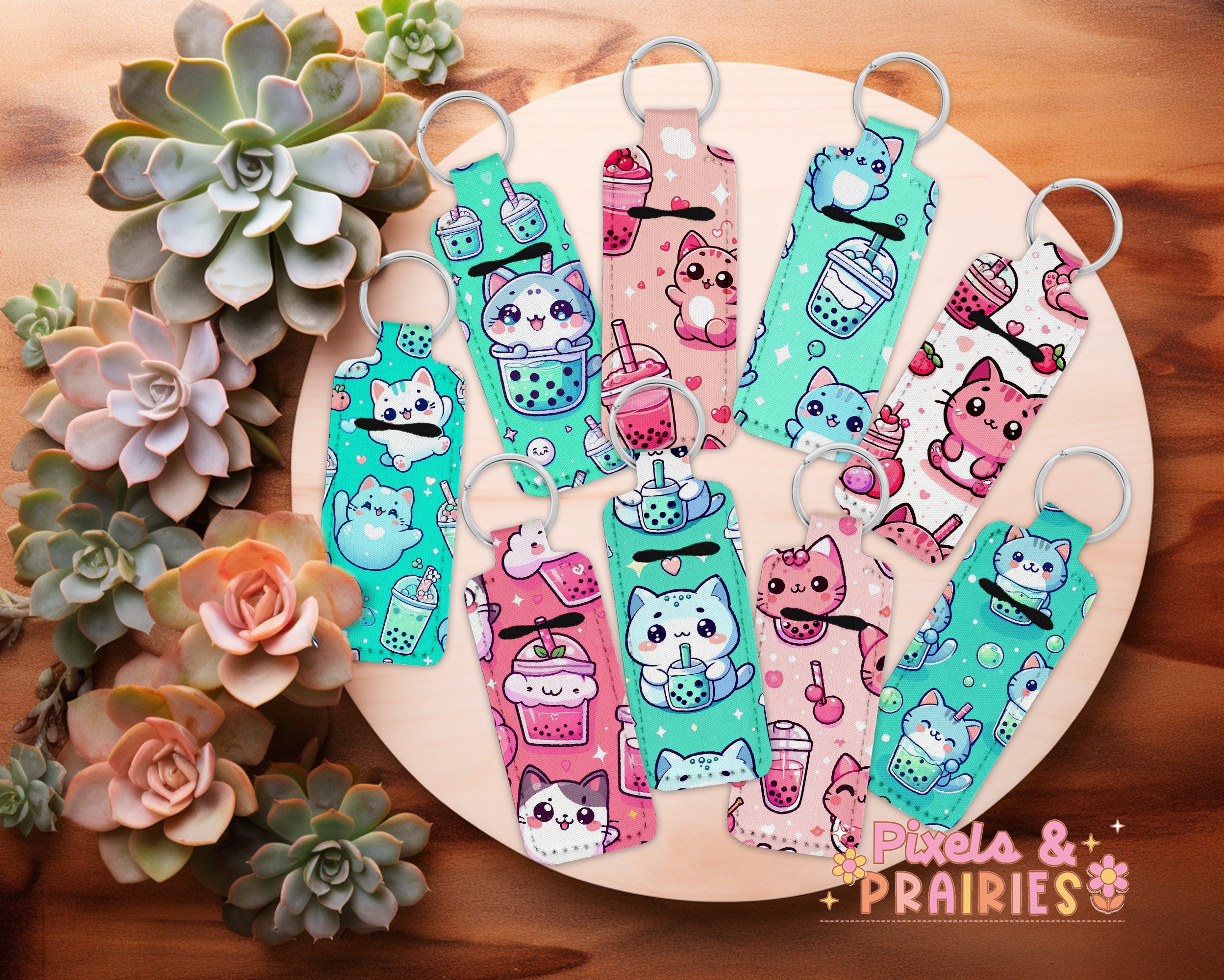 Boba Tea Chapstick Holder, Kawaii Kitty Lipbalm Holder, Vintage Cute ...