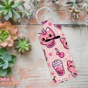Boba Tea Chapstick Holder, Kawaii Kitty Lipbalm Holder, Vintage Cute ...