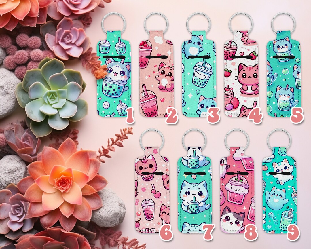 Boba Tea Chapstick Holder, Kawaii Kitty Lipbalm Holder, Vintage Cute ...