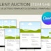 Silent Auction Item Sheet Template | Canva Editable (digital Download ...