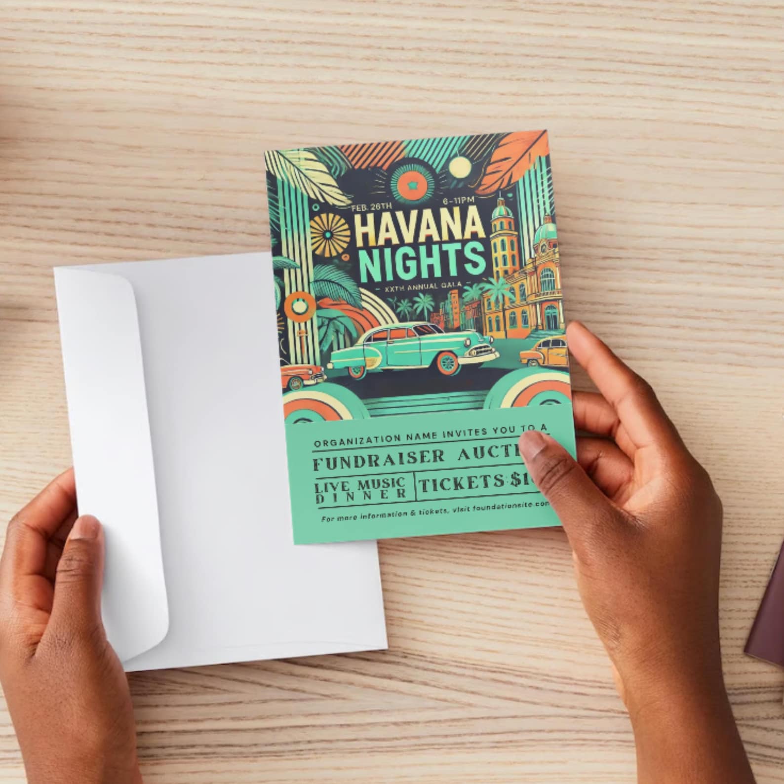 Havana Nights Gala Invitation | Retro Auction Flyer (canva, Digital ...