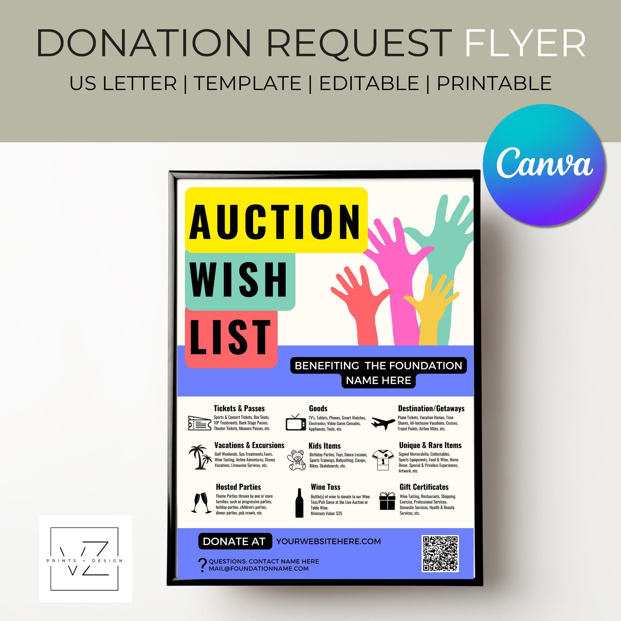 Auction Wish List | Donation Request Flyer | Auction Donation Request ...