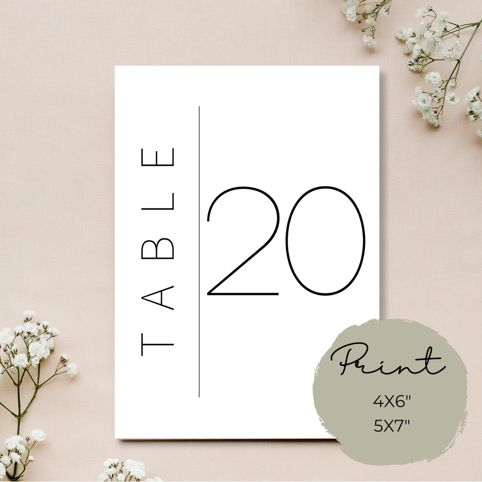 Wedding Table Numbers Printable | Instant Download Table Numbers ...