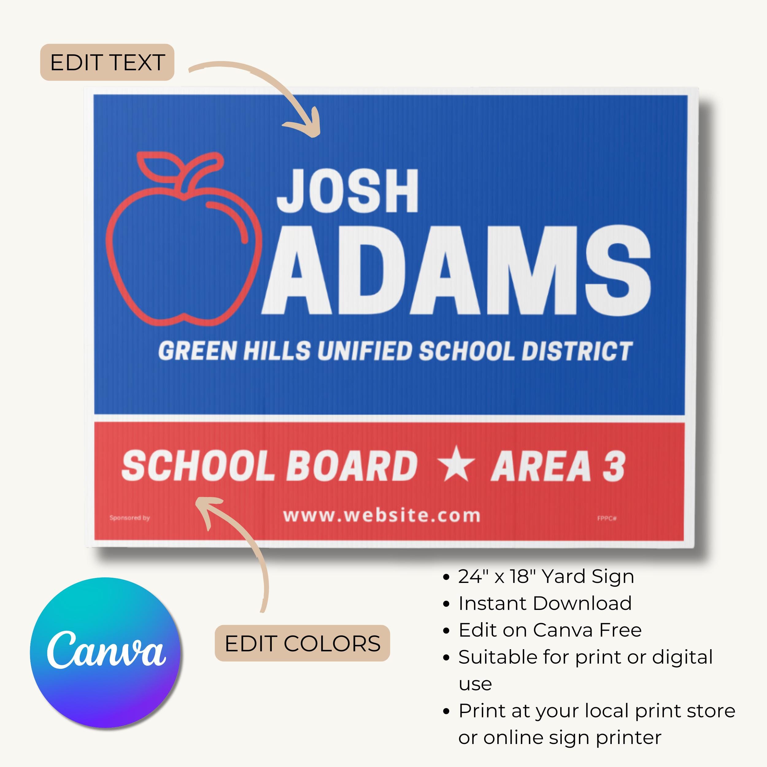 Editable Campaign Yard Sign Template | Political Election Sign (digital ...