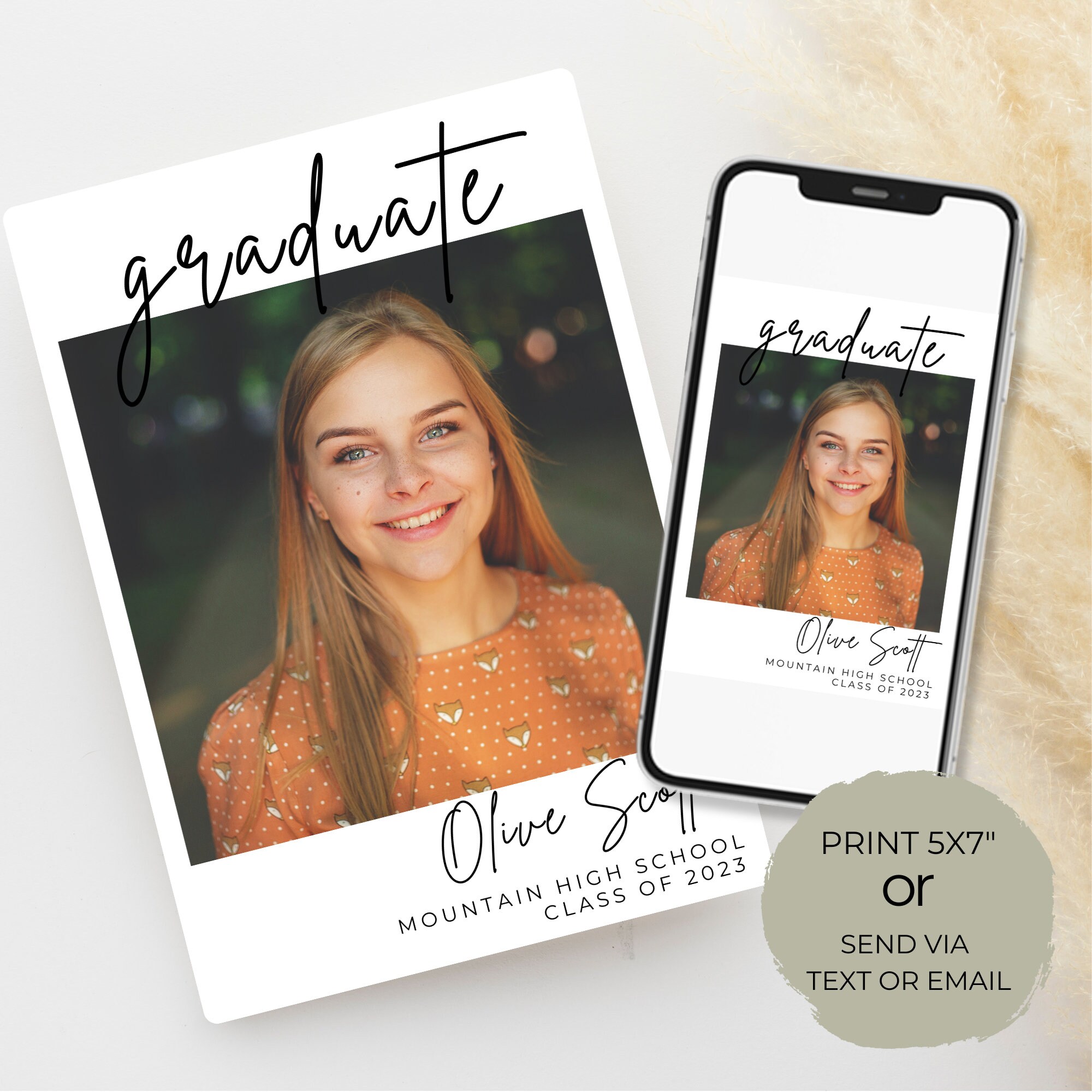Canva Graduation Announcement Photo Graduation Invitation Template ...