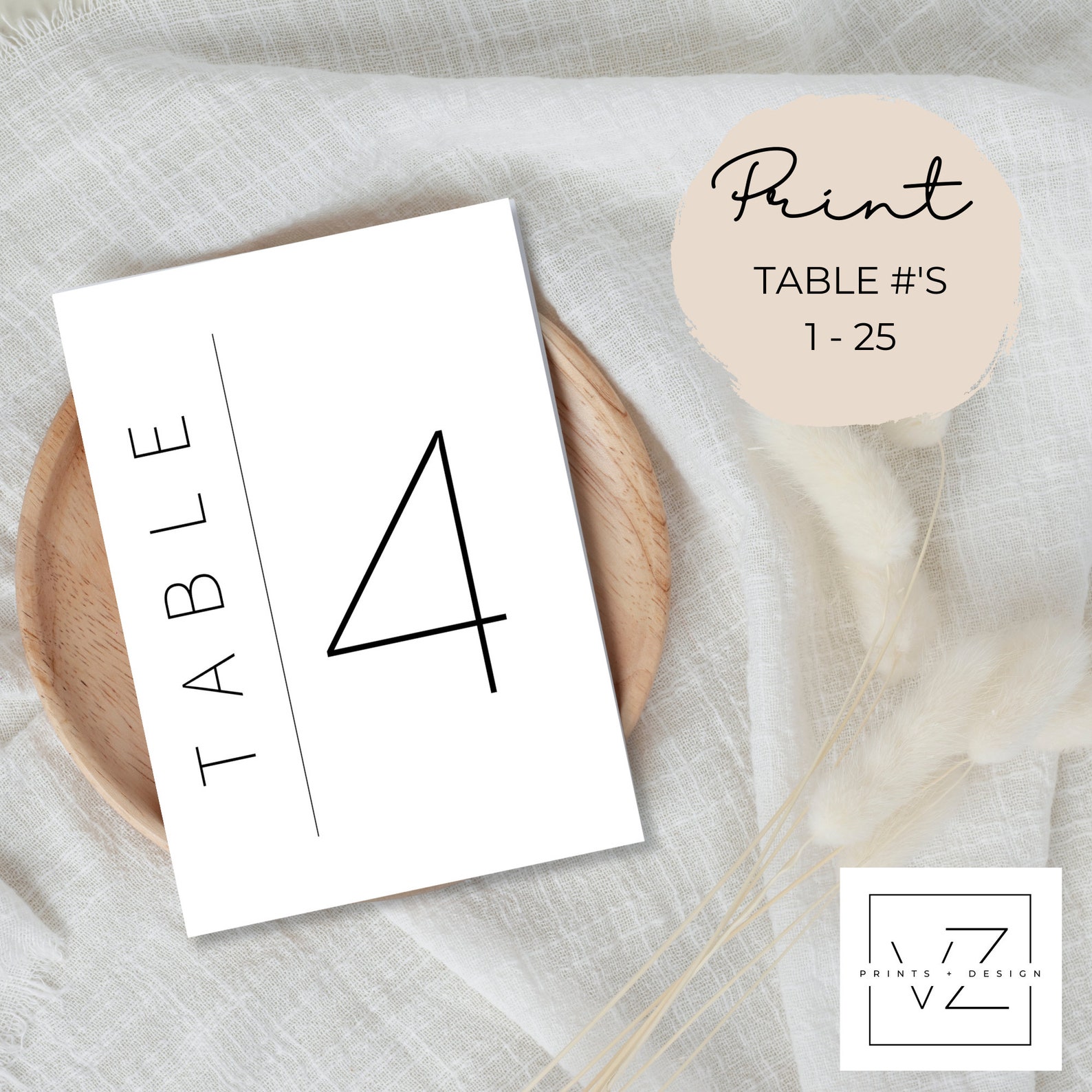 Wedding Table Numbers Printable | Instant Download Table Numbers ...